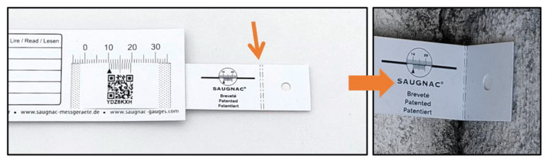 Jauge G1 - Mesure des fissures intérieures / extérieures