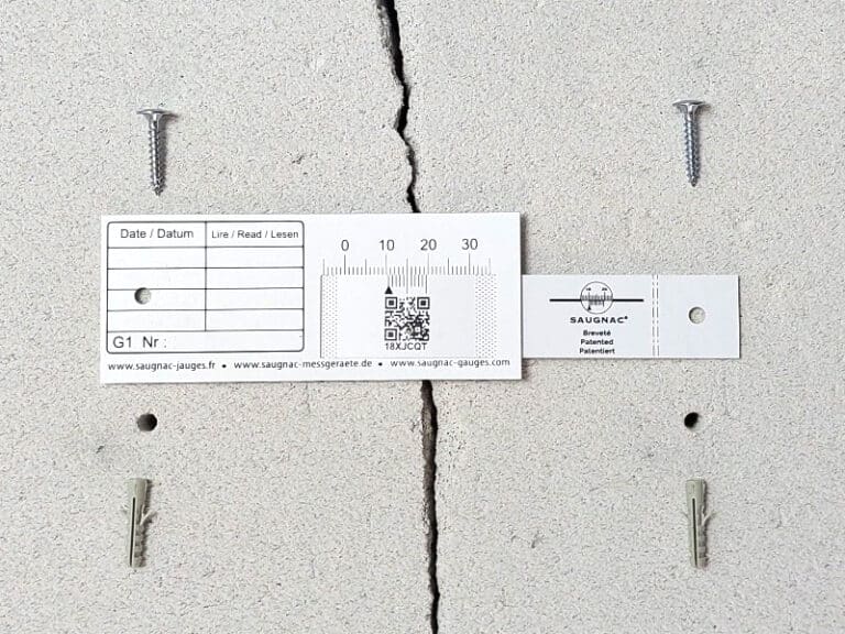 Jauge G1 - Mesure des fissures intérieures / extérieures