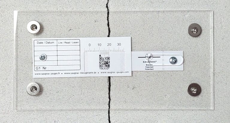 Jauge G1 - Mesure des fissures intérieures / extérieures