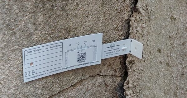 Jauge G1 - Mesure des fissures intérieures / extérieures